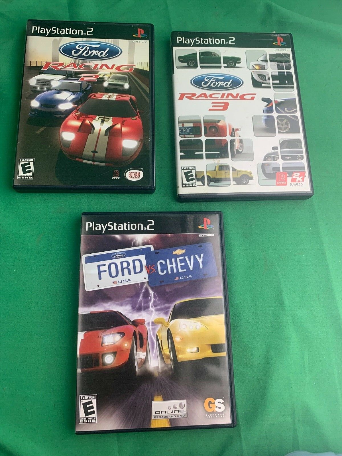 LOT OF 3 PS2 GAMES - Ford Racing 2 & 3 - Ford Vs Chevy PS2 Complete ...