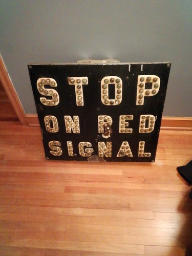 Rare Vintage Railroad Crossing Sign "Stop On Red Signal" Cat Eyes ...