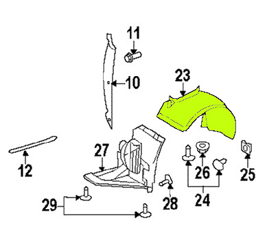 Porsche Cayman 05 - 12 OEM Fender Liner Splash Guard 98750420300 Rear ...
