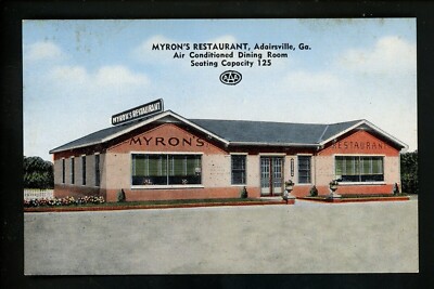 Restaurant postcard Georgia GA Adairsville, Myron's Restaurant linen ...