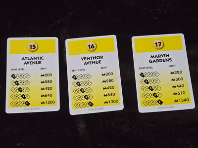 Monopoly Ultimate Banking Game Replacement Parts Piece-Yellow Property ...