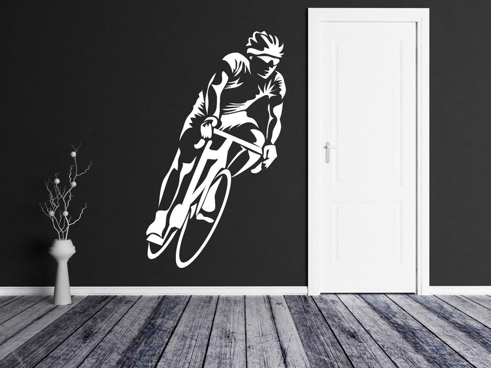 Wall Sticker Vinyl Decal Bicycle Bike Cycle Sport Decor For Living Room ...