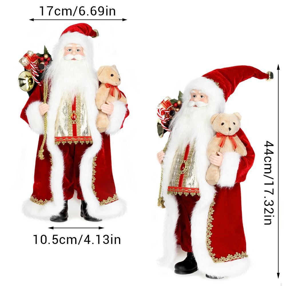 96/48cm Traditional Standing Father Christmas Santa Claus Figure Xmas ...