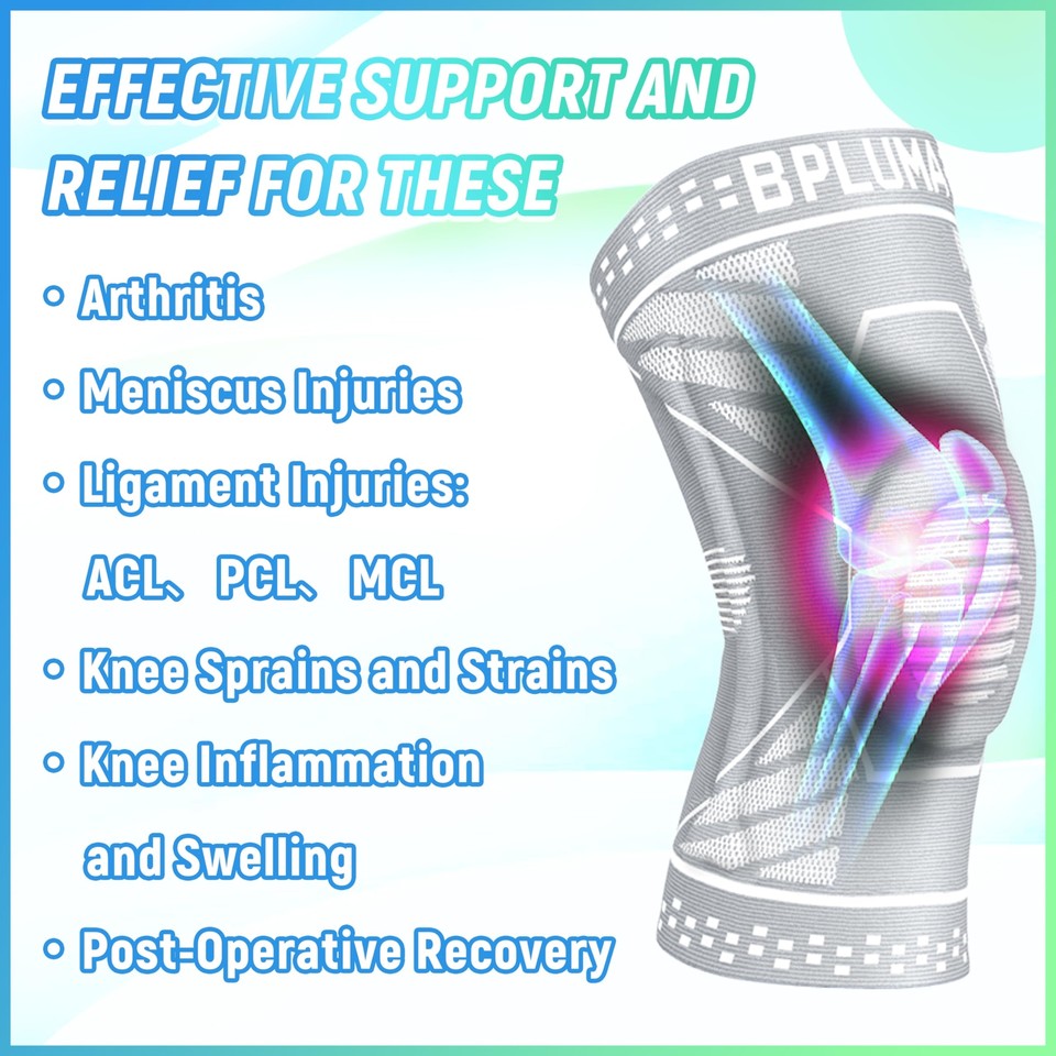 Knee Brace for Women Man, Compression Knee Sleeve with Patella Pad ...