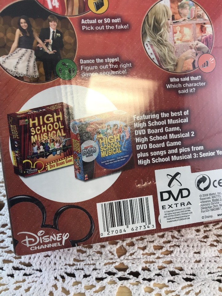 New & Sealed HIGH SCHOOL MUSICAL Wildcat Megamix DVD Board Game Mattel ...