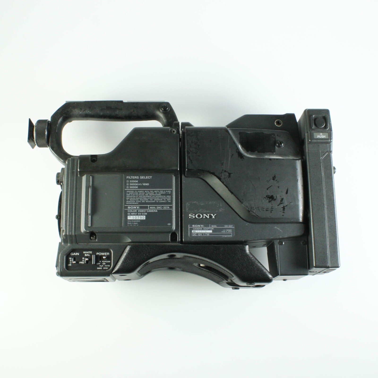 Sony DXC-327A Video Camera w/ CA-537 Camera Adaptor - Vintage Broadcast ...