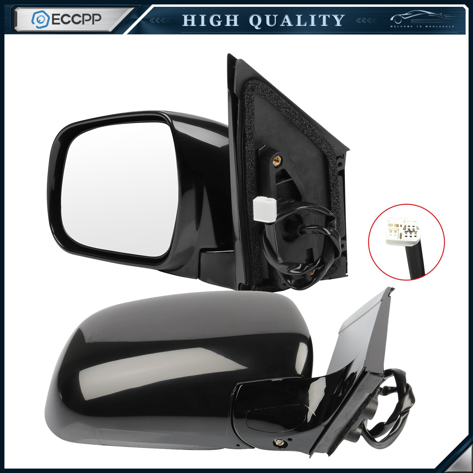 ECCPP For 04-09 LEXUS RX330/RX350/RX400H LH&RH Black Fold Power Heated ...