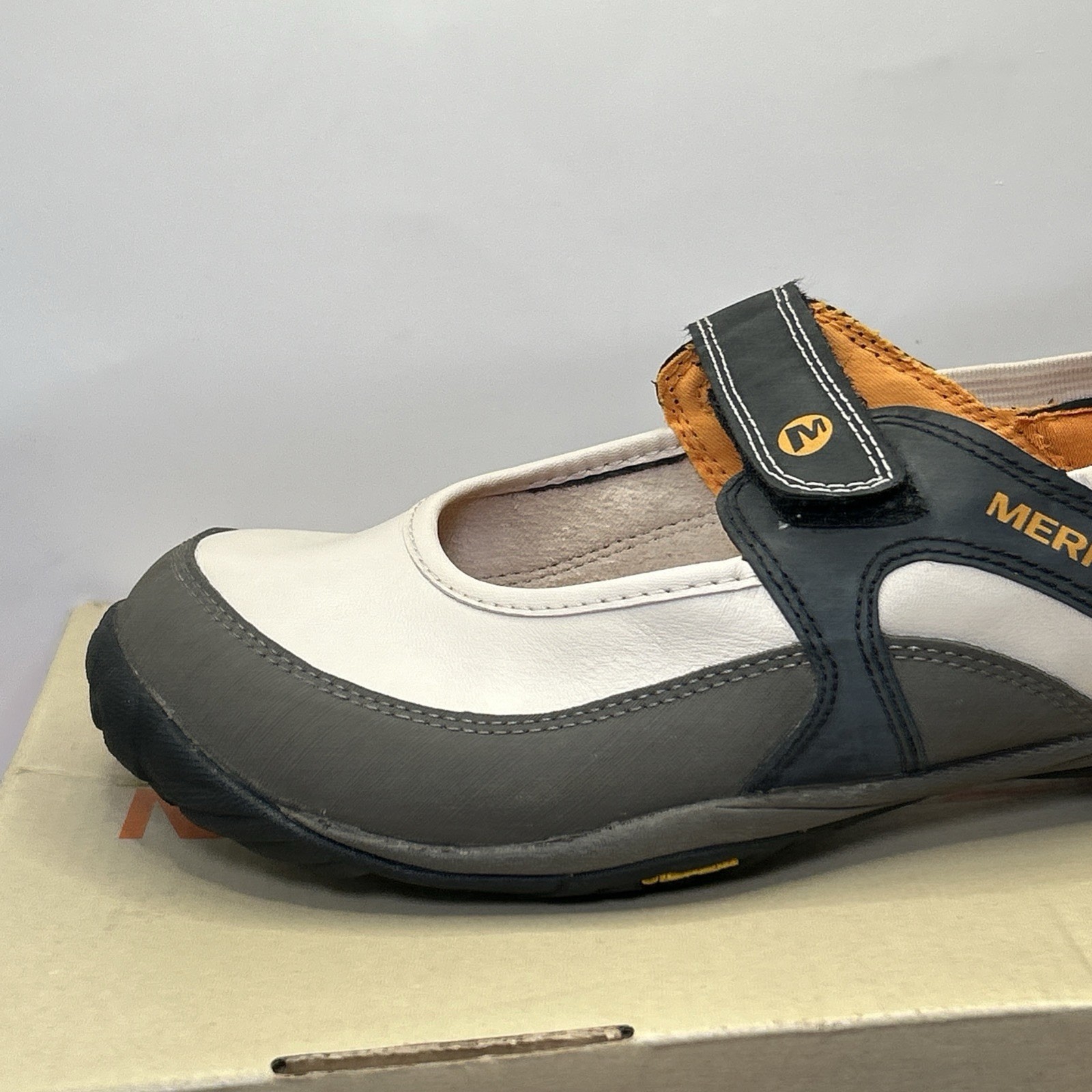 Merrell Pure Glove Leather Mary Jane Flat Barefoot Shoes Ivory Womens 7 ...