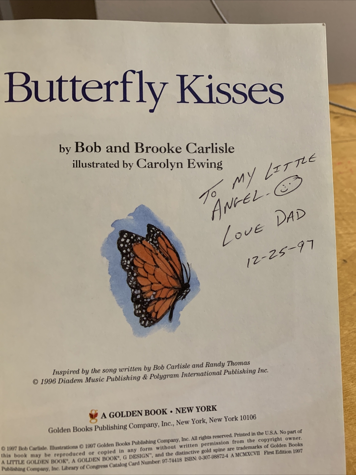 Butterfly Kisses (Little Golden Book) - Hardcover By Carlisle, Bob - B3 ...