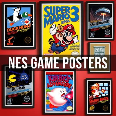 Retro NES Poster Vintage Super Nintendo Posters 80s 90s Wall Art A5 A4 ...