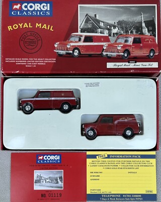 Corgi 1/43 Scale Diecast 08002 - Royal Mail Mini Van Set - Red | eBay