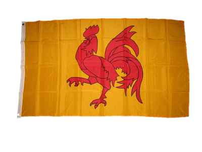 Flag of Wallonia 3x5 ft Banner Bold Red Walloon Rooster French Belgium ...