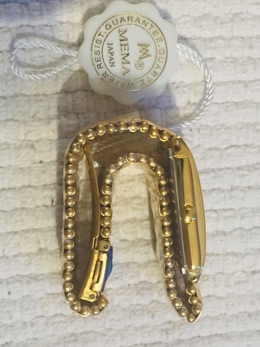 Mema Japan Quartz 22K Gold Electroplated Stainless Steel Square Watch ...