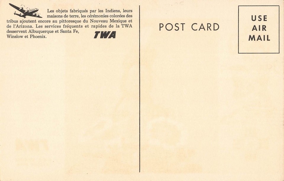 New Mexico & Arizona Postcard TWA Indian Country c1950 A6 | eBay