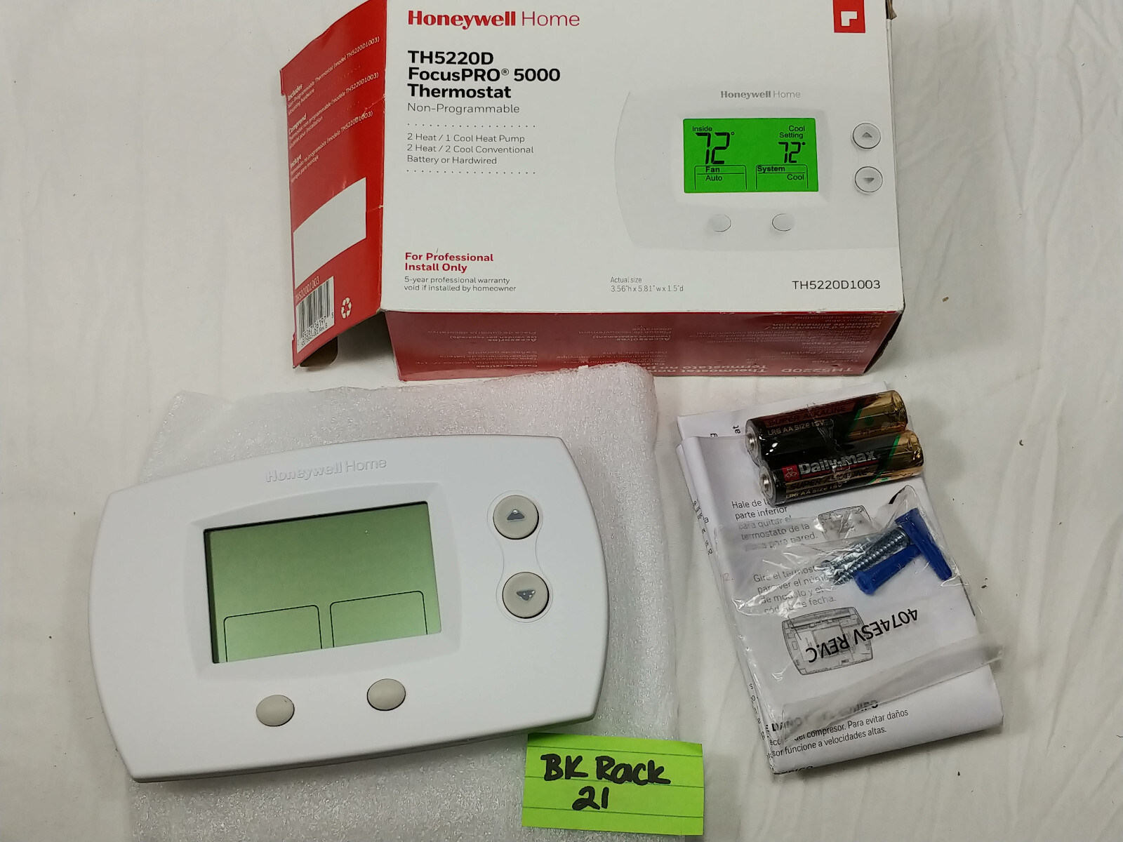 Honeywell TH5220D1003 Low Voltage Wall Thermostat for sale online | eBay