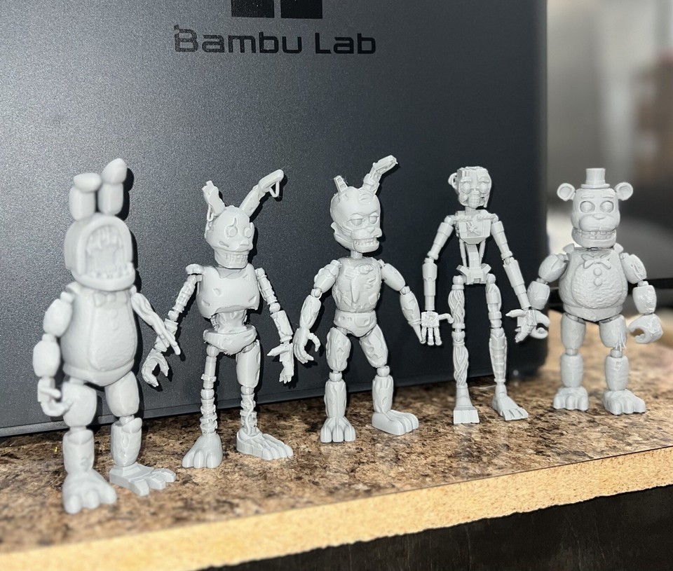 5 Pack Scraptrap, BurnTrap, Withered Bonnie, Withered Freddy, The Mimic ...