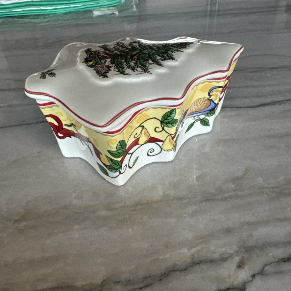 Spode Porcelain Christmas Tree Trinket Jewelry Box with Lid | eBay