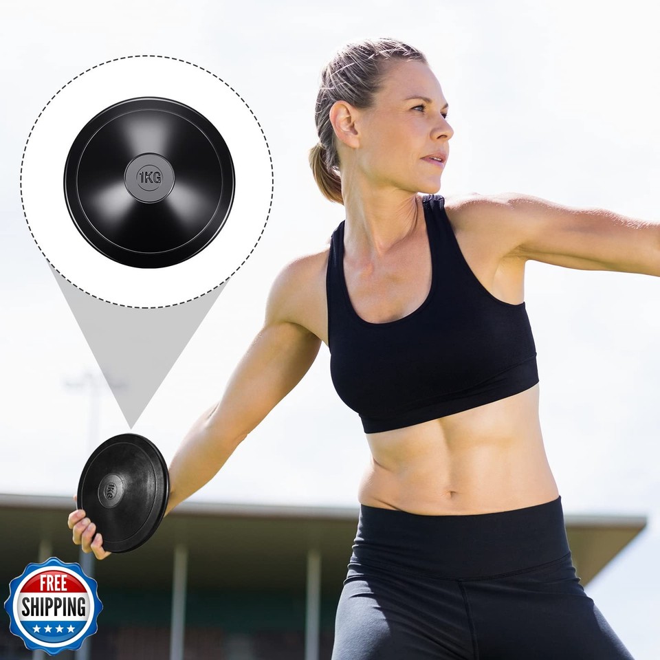 Deekin 2 Pcs Shot Put Rubber Discus 1 kg Black Ball for School Track ...