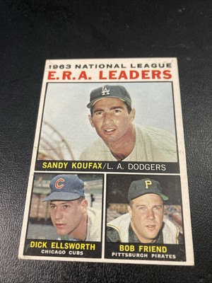 1964 Topps - League Leaders Sandy Koufax, Bob Friend, Dick Ellsworth #1 ...