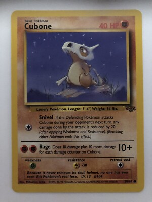 Pokémon TCG Cubone Jungle 50/64 Regular Unlimited Common | eBay