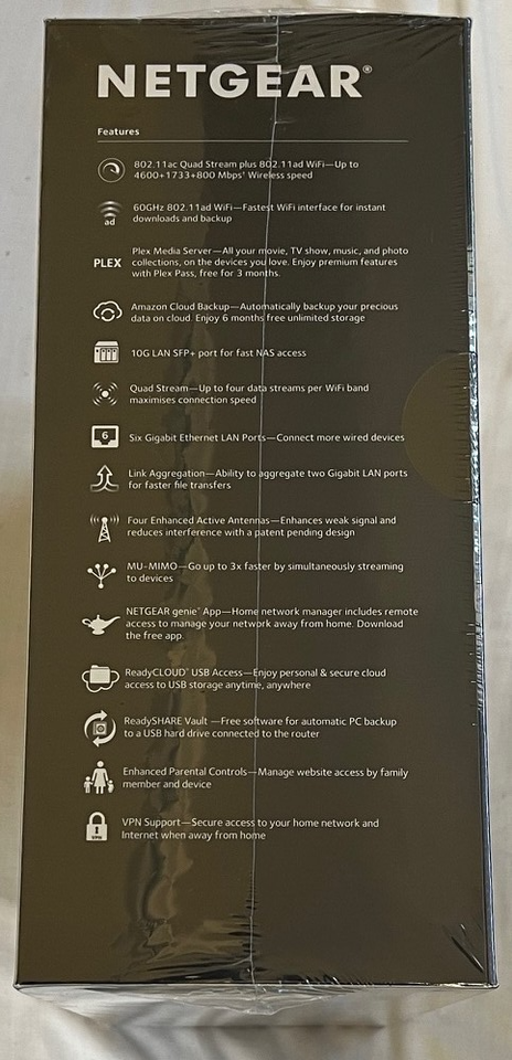 NEW NETGEAR Nighthawk X10 AD7200 Mbps 7 Port Smart Wireless Router ...
