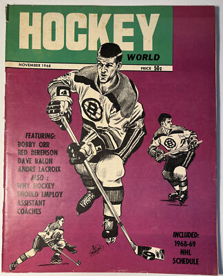 Hockey World NHL Magazine November, 1968, Bobby Orr, Boston Bruins ...