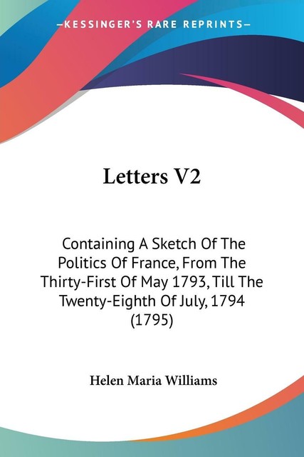 Letters V2 von Helen Maria Williams (2009, Taschenbuch) online kaufen ...