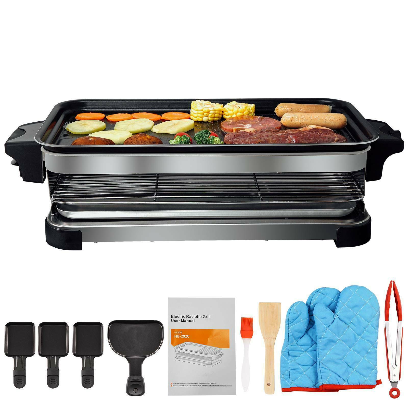 Multi-function 110V Electric Grill & Griddle Pans BBQ Non-Stick Frying ...