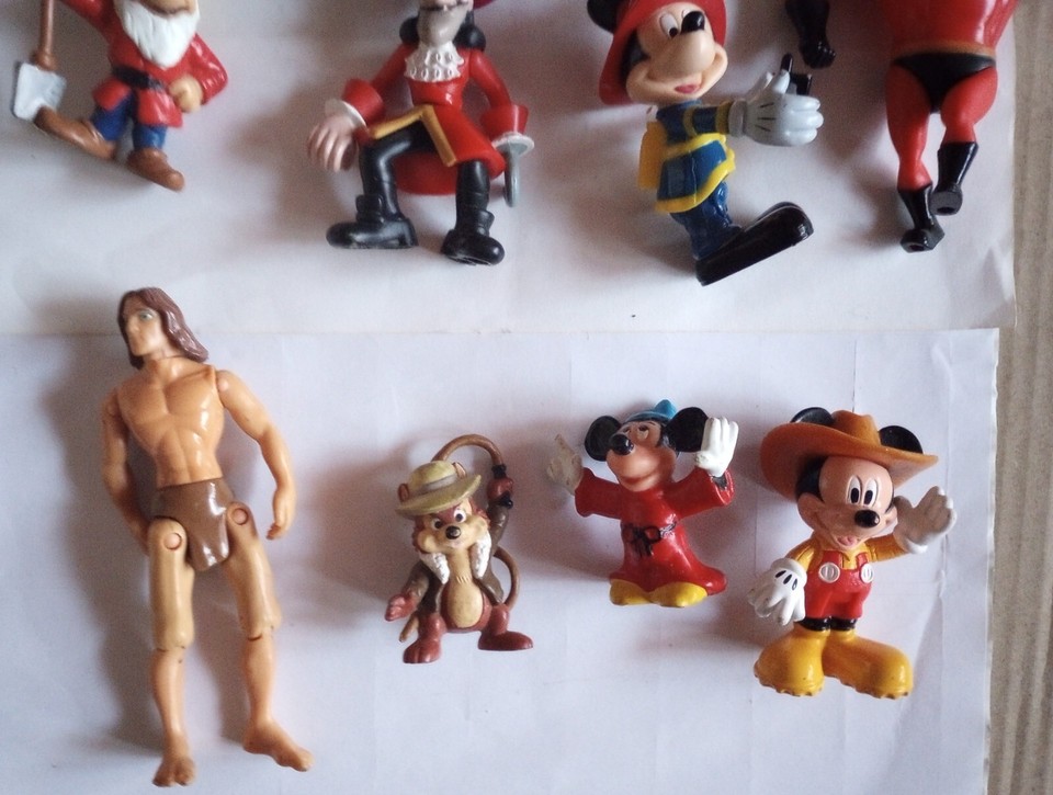 Disney PVC & Figure Lot Mickey Mouse Goofy Tarzan Captain Hook Fantasia ...