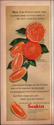 1959 Vintage ad Sunkist Oranges Fruit Navel Easy to Peel Art 03/09/23 ...