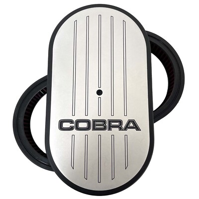 Ford Cobra 15" Oval Air Cleaner Kit - Silver - Engraved Logo - Ansen ...