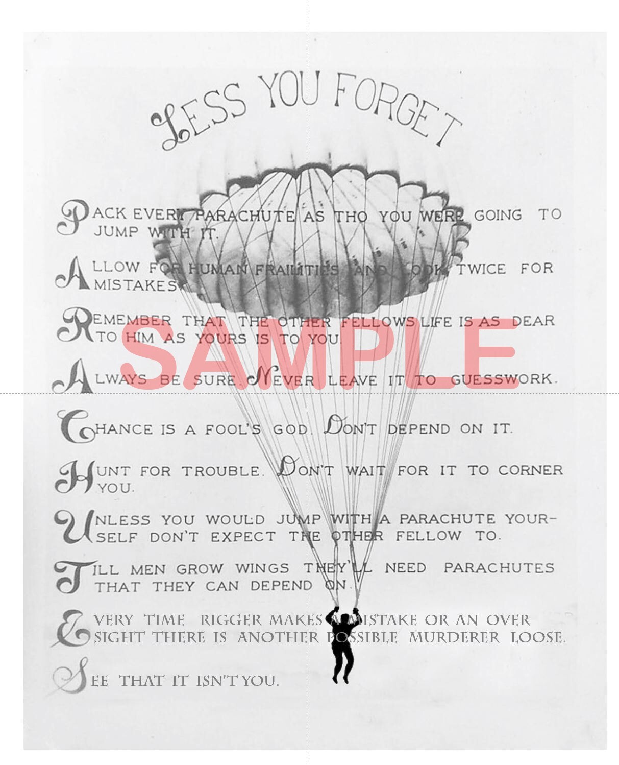 WW2 Parachute Rigger Photo Reminder Card Paratrooper 8" X 10" Copy | eBay