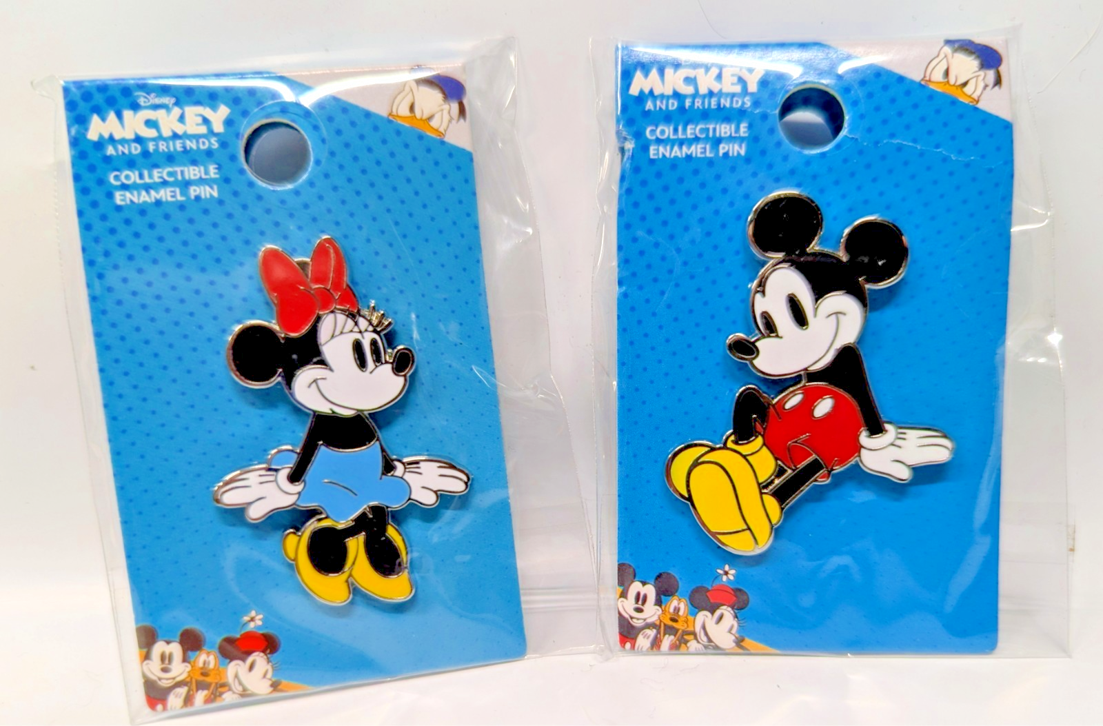 Disney - Mickey & Minnie Mouse Classic Embossed Enamel Pins. 1.75" NEW ...