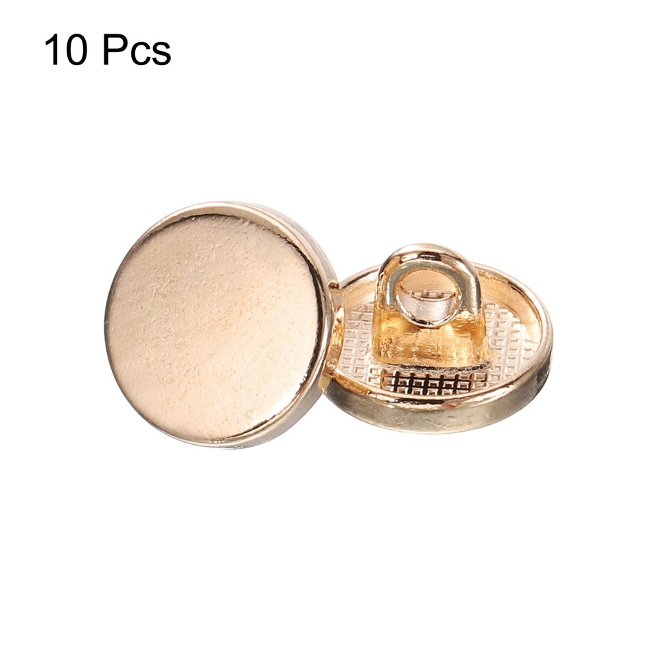 10pcs 16L Metal Round Flat Sewing Buttons 10mm Alloy Shank Craft for ...