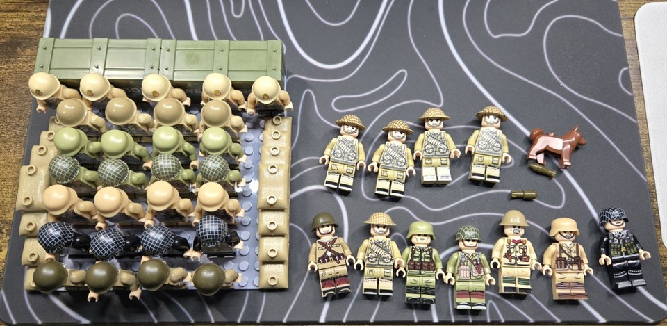 Custom Lego Ww2 military Minifigures Lot Of 40 Soldiers With ...