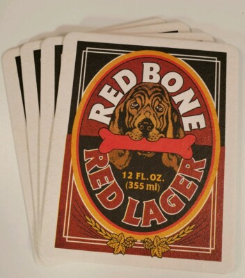 Red Bone Red Lager Coaster Set Of 4 Paper Dog 4 X 3.25" Beer ...