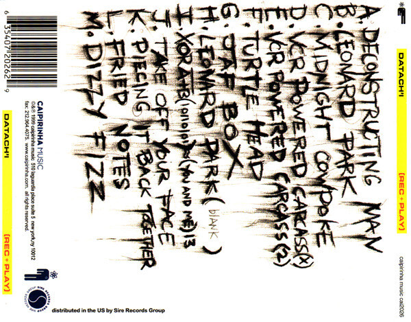 Datach'i 10110101 = (Rec+Play) CD, Album 1999 Future Jazz, Ambient ...