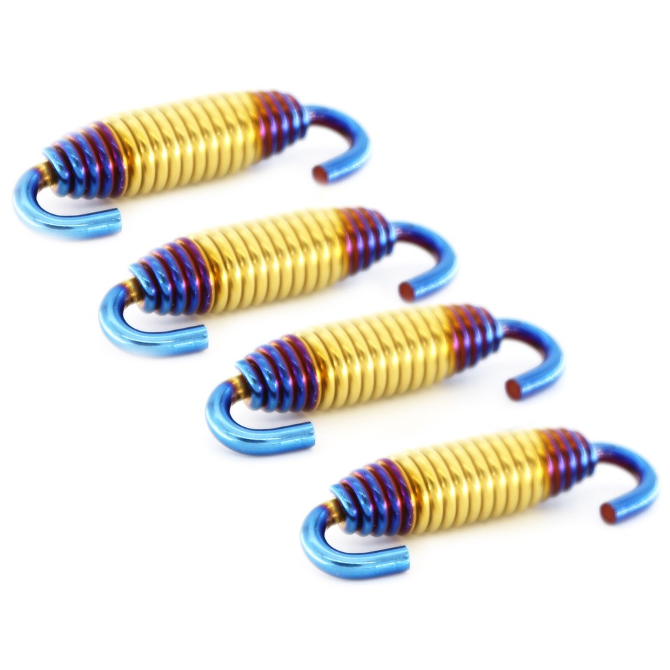 4PC UNIVERSAL STAINLESS STEEL MOTORCYCLE BIKE EXHAUST SPRINGS PIPE ...