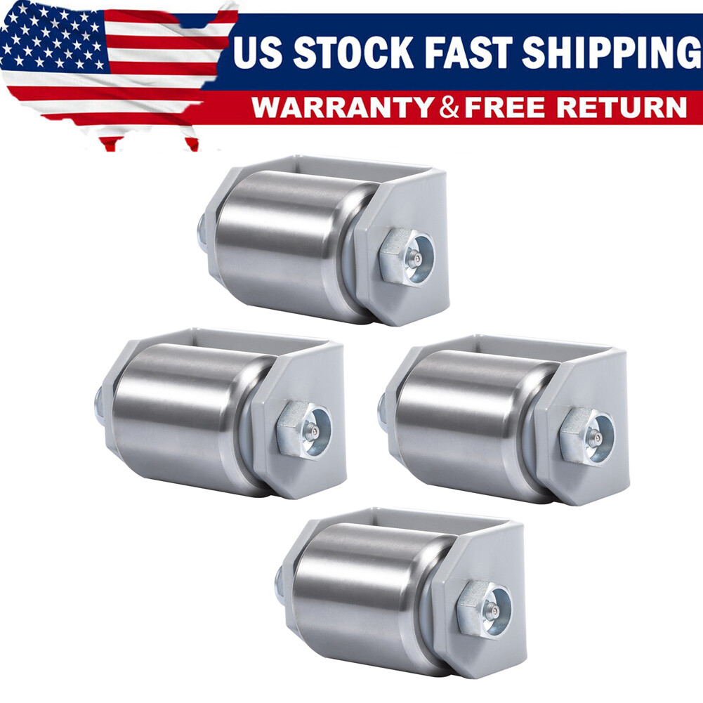 4PCS Premium Micro 2" Roller Heavy Duty Steel Mini Wheel Grease Fitting ...