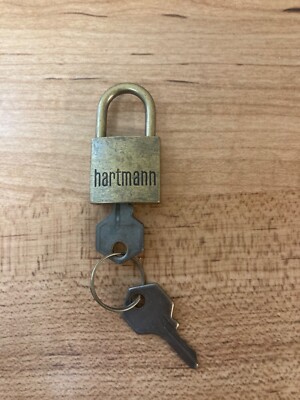 Vintage Hartmann Luggage Small Brass Padlock with Keys | eBay