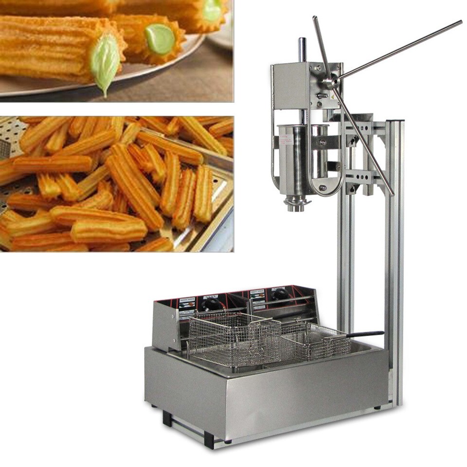 Commercial Countertop Vertical 3L Manual Churrera Churros Machine 12L ...