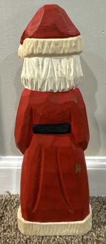 James Haddon Wood Carved PEACE Santa Folk Art Handcrafted Signed 10.5 ...
