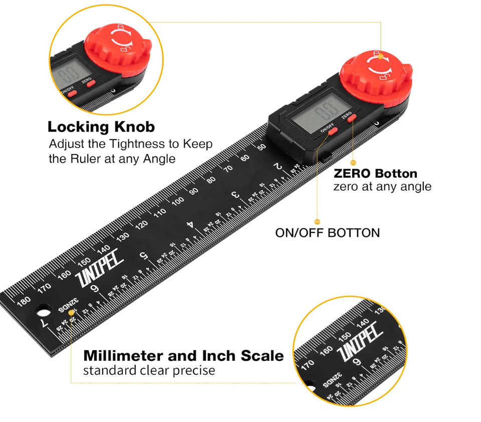 Digital Angle Finder Protractor, Angle Finder Ruler, 7inch 200mm 7inch ...