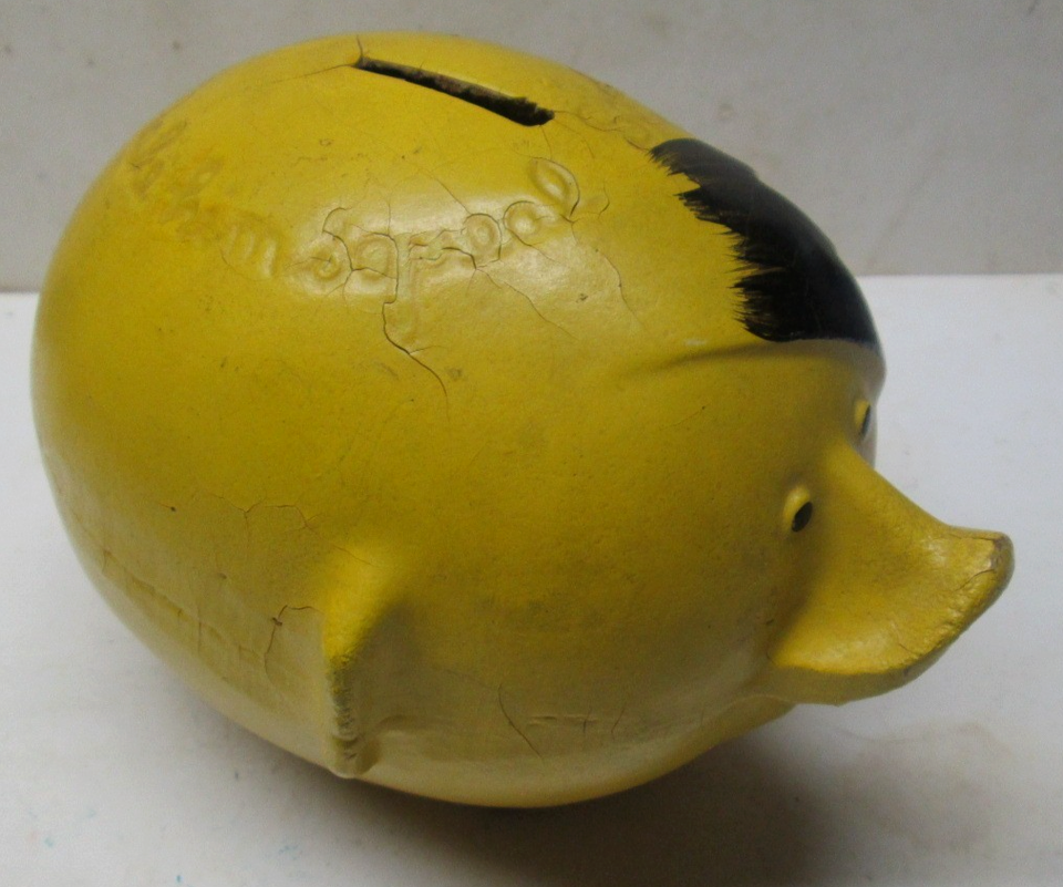 1942 WW2 Hitler Piggy Bank Save For Victory Make Him Squeal No Peserve ...