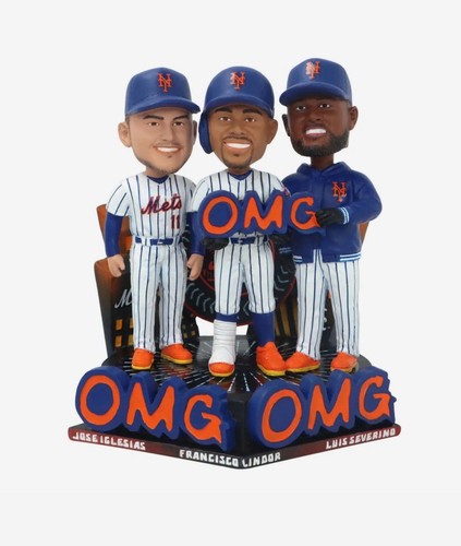 NEW YORK METS OMG 2024 Limited Edition BOBBLEHEAD FOCO *NEW* Lindor ...
