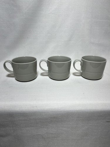 3 Crate & Barrel AARON PROBYN Light Gray Coffee Tea Mugs | eBay