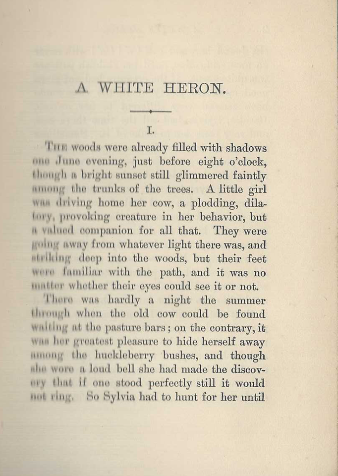 Sarah Orne Jewett 1886 antique A White Heron orig 1st Edition 9 short ...