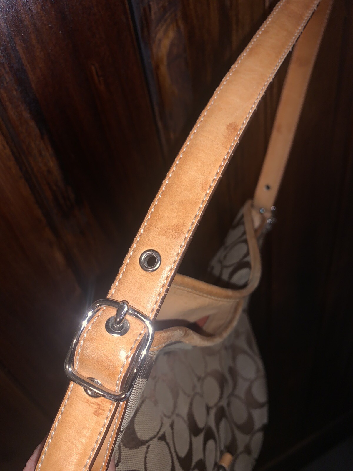 Coach Hampton Signature Leather/Canvas Hobo Bag H1k-6… - Gem