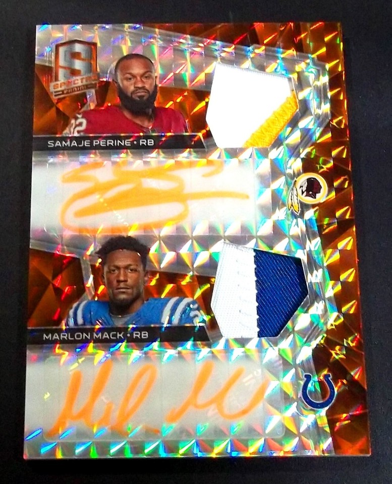 #2/2 Rc Jersey Samaje Perine Auto 2017 Prizm Rookie Signed Marlon Mack ...