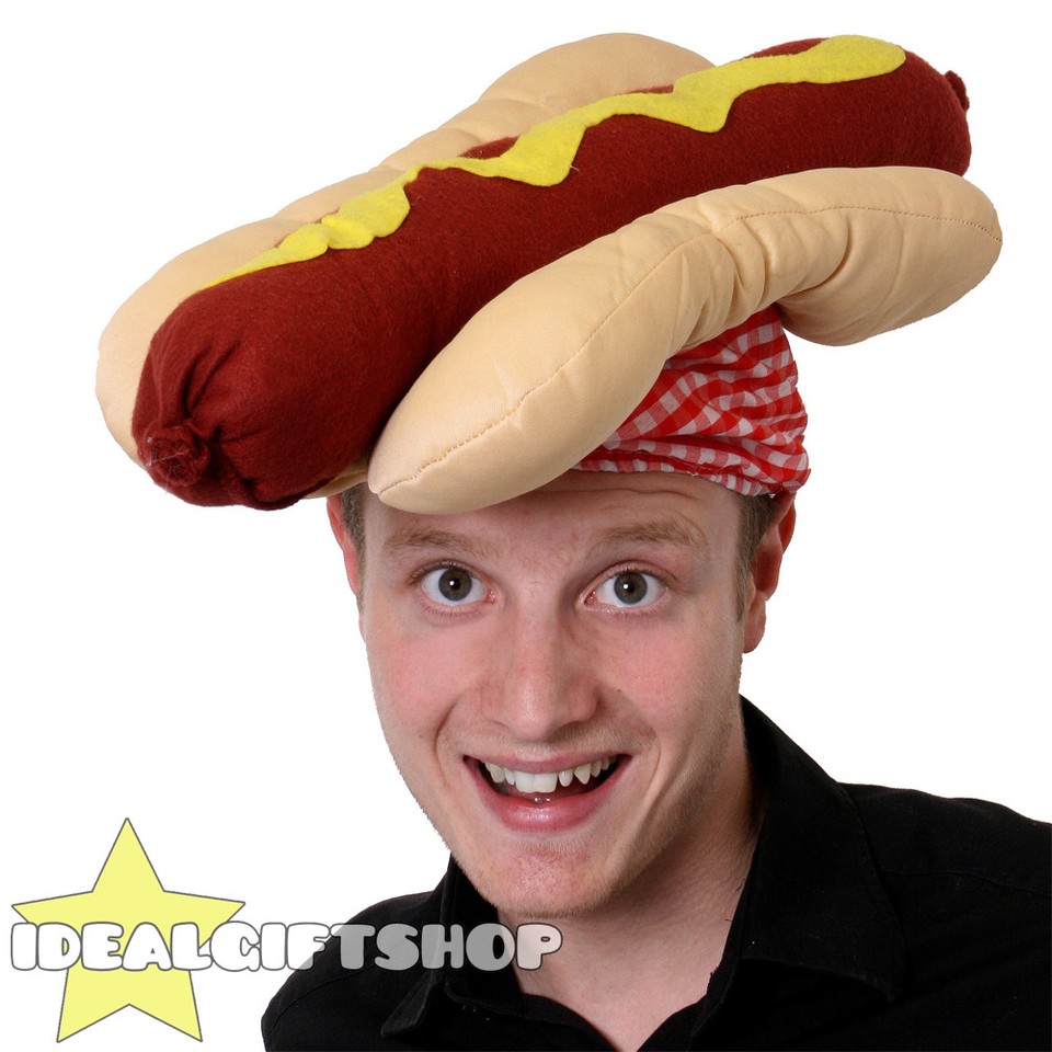 FAST FOOD HAT NOVELTY PIZZA HOT DOG BURGER CHILLI FANCY DRESS COSTUME ...